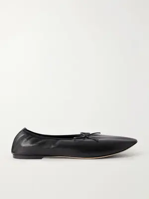 JAMIE HALLER High Vamp Leather Ballet Flats - Black