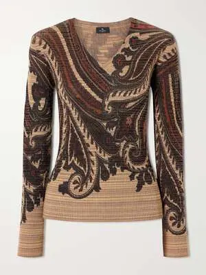 Etro Paisley Printed Knit Sweater