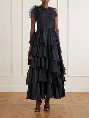 Aje Sonnet Ruffled Organza Maxi Dress