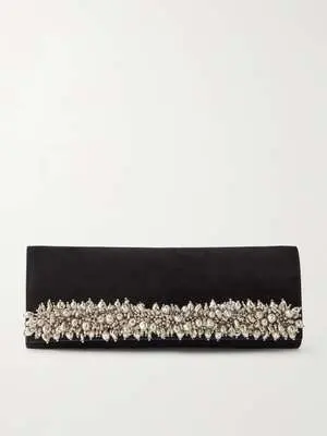 Simkhai River East West Bead-embellished Suede Clutch