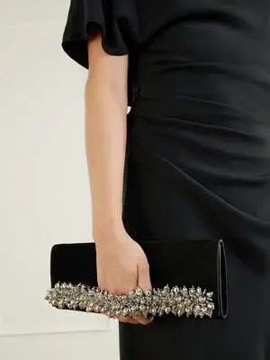 Simkhai River East West Bead-embellished Suede Clutch