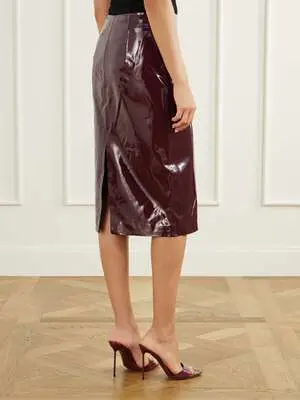 SELF-PORTRAIT Vinyl-effect Midi Skirt