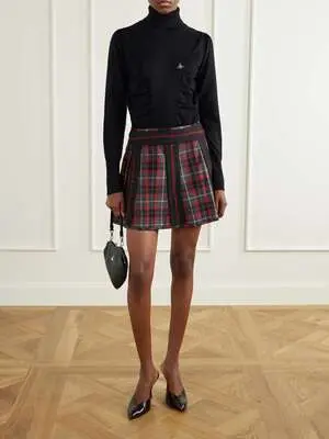 VIVIENNE WESTWOOD Mini Bell Checked Pleated Mini Skirt