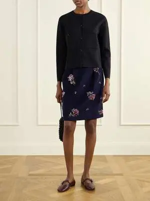 SHUSHU/TONG Sequin-embellished Wool Midi Skirt