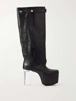 Rick Owens Naska Kiss 120 Leather Knee Boots