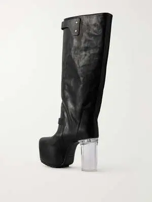 Rick Owens Naska Kiss 120 Leather Knee Boots