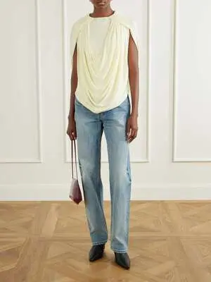 Brandon Maxwell The Astor Draped Jersey Blouse