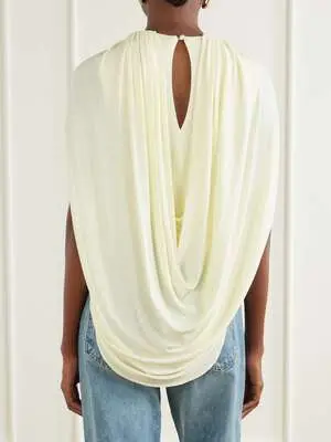 Brandon Maxwell The Astor Draped Jersey Blouse
