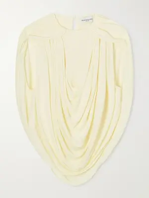 Brandon Maxwell The Astor Draped Jersey Blouse - Yellow