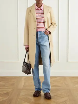 Staud Wyatt Leather Coat - Neutrals