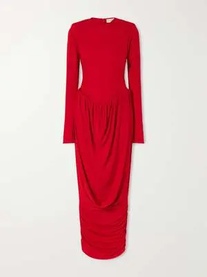 ILKYAZ OZEL Camino Gathered Crepe Gown