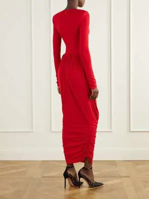 ILKYAZ OZEL Camino Gathered Crepe Gown