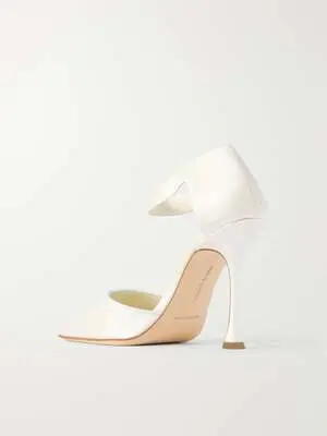 Manolo Blahnik Zutonplan 105 Crystal-embellished Satin Pumps