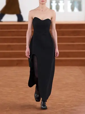 JIL SANDER Strapless Wool Gown