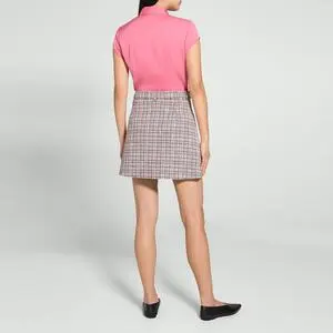 Theory Tweed Belted Mini Skirt In Cotton-blend