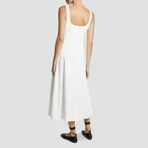 Theory Seamed Square Neck Dress In Good Linen