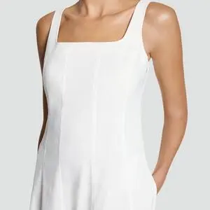 Theory Seamed Square Neck Dress In Good Linen