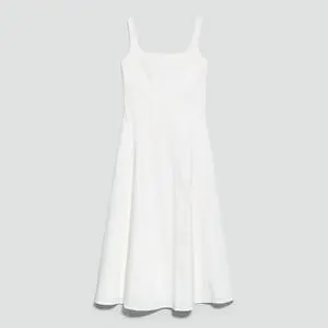 Theory Seamed Square Neck Dress In Good Linen