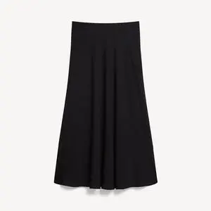 Theory Fluid Pull-on Skirt In Silk Georgette - Black