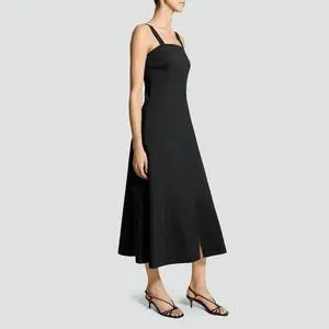 Theory Square Neck Dress In Good Linen