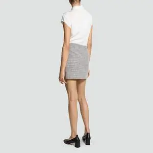 Theory High-waisted Mini Skirt In Striped Tweed