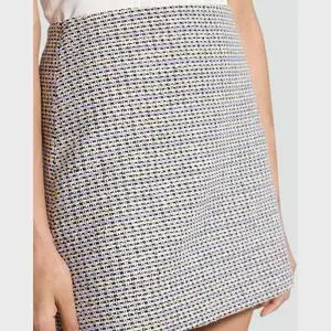 Theory High-waisted Mini Skirt In Striped Tweed