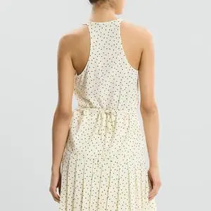 Theory Belted Halter Top In Polka Dot Georgette