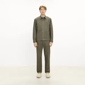 Theory Snap Overshirt In Tinted Denim - Army