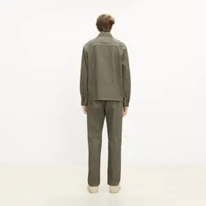 Theory Snap Overshirt In Tinted Denim - Army