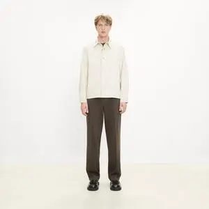 Theory Snap Overshirt In Tinted Denim - Ecru