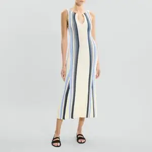 Theory Draped Tank Dress In Organic Cotton-blend