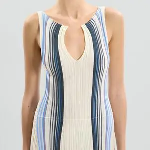 Theory Draped Tank Dress In Organic Cotton-blend