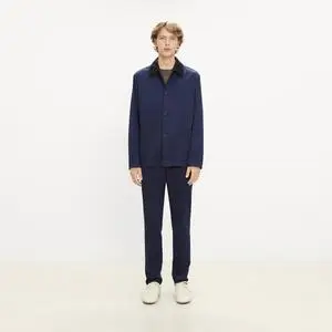 Theory Four-button Jacket In Moonsoft Cotton Baltic