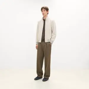 Theory Bomber Jacket In Precision Ponte - Silver Stone