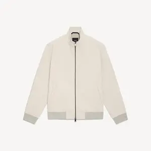 Theory Bomber Jacket In Precision Ponte - Silver Stone