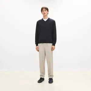 Theory Drawstring Pull-on Pant In Motion Wool Twill Silver Stone
