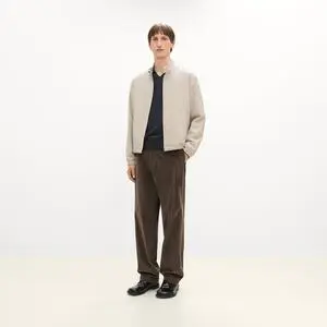 Theory Harrington Jacket In Motion Wool Twill - Silver Stone