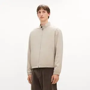 Theory Harrington Jacket In Motion Wool Twill - Silver Stone