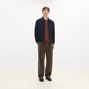 Theory Bomber Jacket In Plush Melton - Baltic