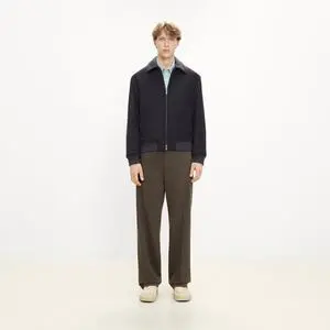 Theory Bomber Jacket In Plush Melton Wool - Phantom Melange