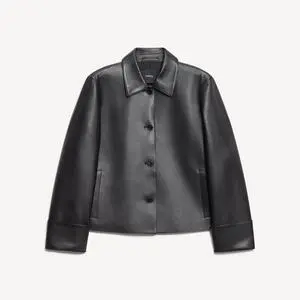 Theory Boxy Cuff Jacket In Leather
