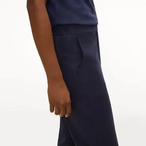 Theory Cropped Wool Flannel Pants - Navy