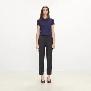 Theory Marcee Cropped Pull-on Pant In Plaid Sleek Flannel