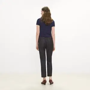 Theory Marcee Cropped Pull-on Pant In Plaid Sleek Flannel