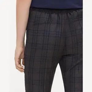 Theory Marcee Cropped Pull-on Pant In Plaid Sleek Flannel