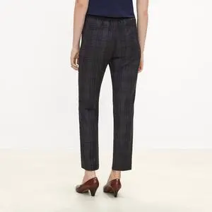 Theory Marcee Cropped Pull-on Pant In Plaid Sleek Flannel