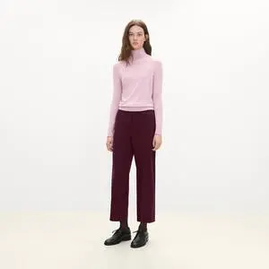 Theory Classic Straight Pull-on Pant In Admiral Crepe Deep Mulberry