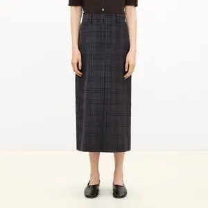 Theory Vented Maxi Skirt In Plaid Sleek Flannel