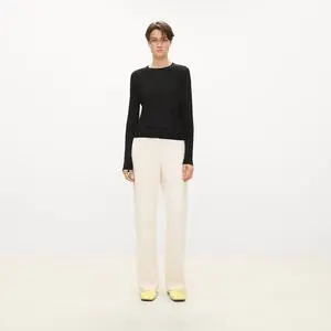 Theory Relaxed Straight Pant In Double-knit Jersey - Ivory