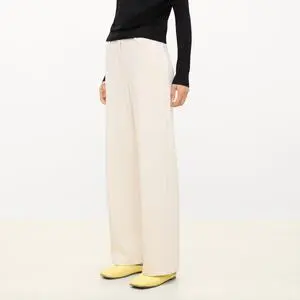 Theory Relaxed Straight Pant In Double-knit Jersey - Ivory